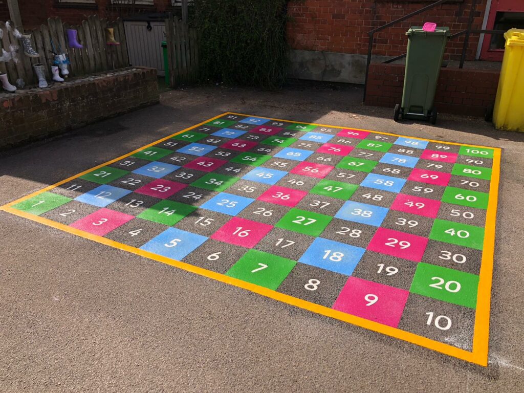 Number Grids, Snakes & Ladders Playground Markings for Schools