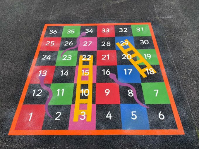 1-36 Snakes & Ladders (Half Solid) Playground Markings | Designs & Lines