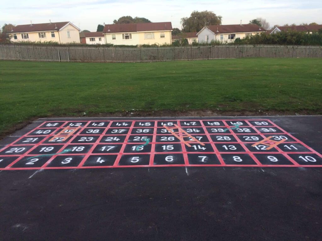 1-50 Grid (Full Solid) Playground Markings | Designs & Lines