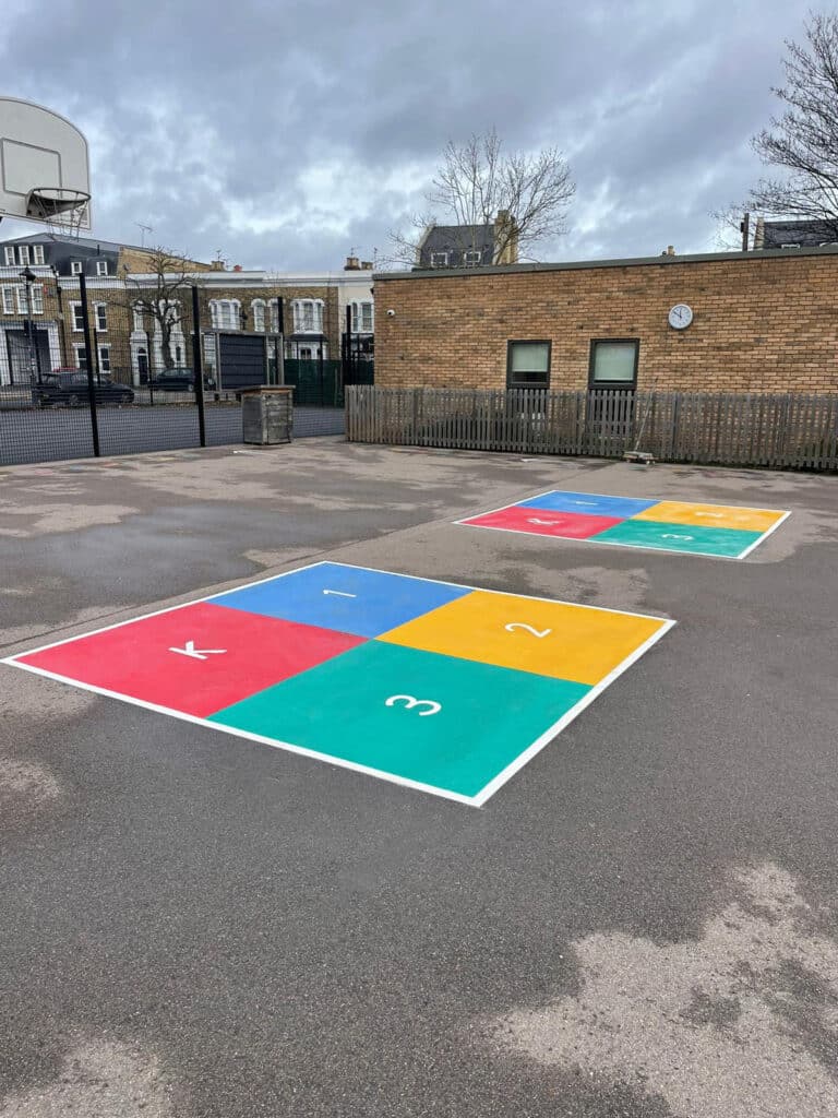 4 Square Solid Playground Markings | Designs & Lines