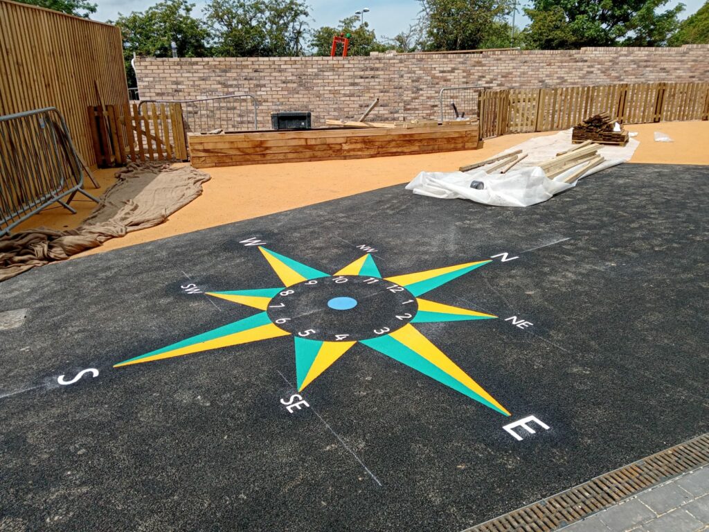 8 Point Smiley Face Compass Clock Playground Markings | Designs & Lines