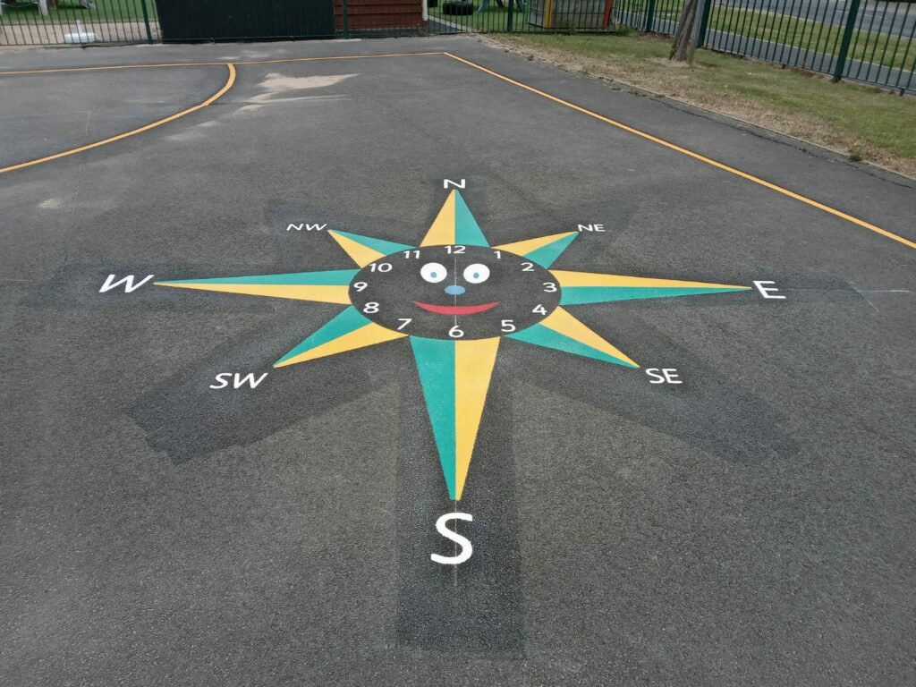 8 Point Earth Compass Playground Markings | Designs & Lines
