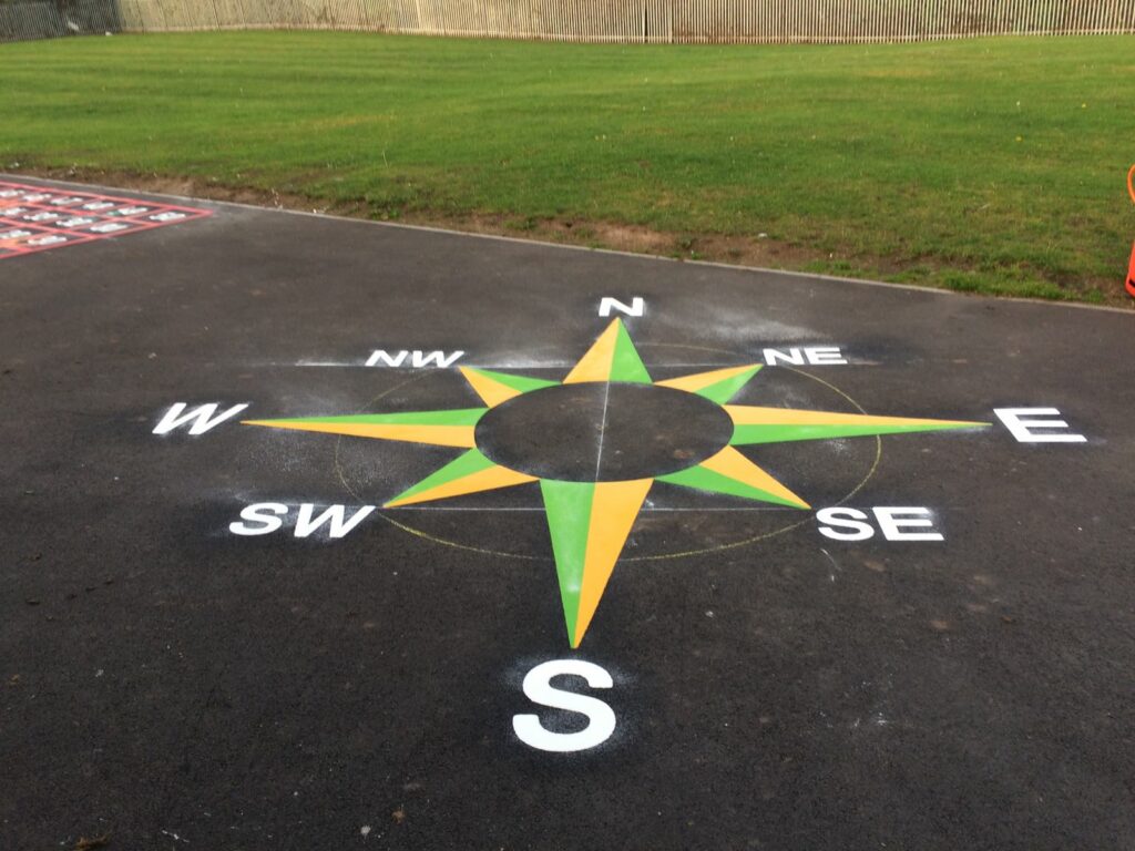 4 Point Compass Playground Markings | Designs & Lines