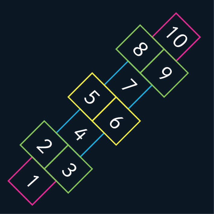 Hopscotch Outline - Designs & Lines