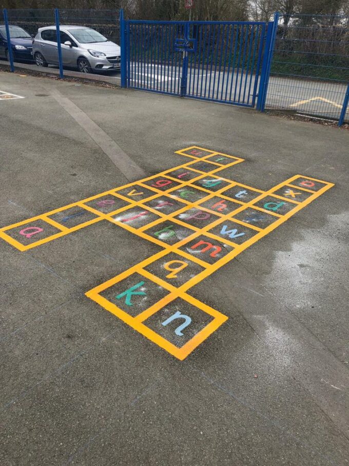 Outline Letter Jump Playground Markings | Designs & Lines