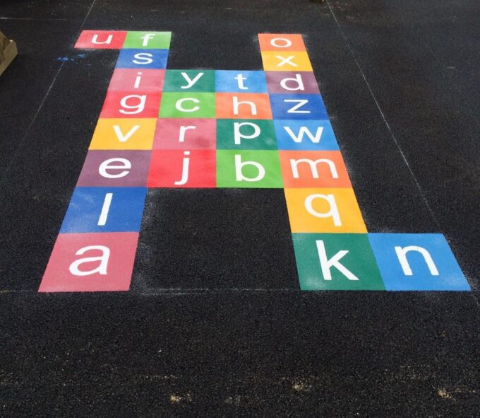 Solid Letter Jump Playground Markings | Designs & Lines