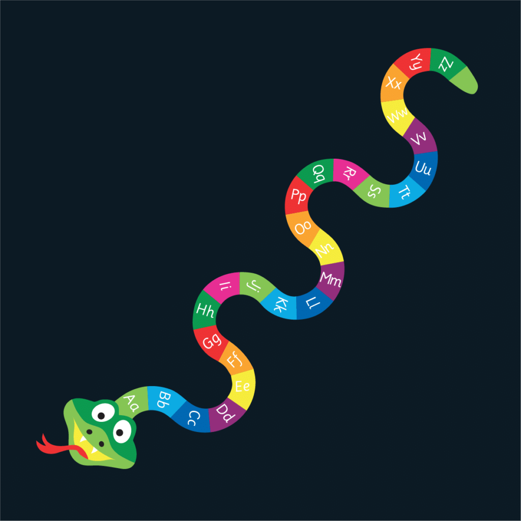 Alphabet Snake (Uppercase & Lowercase) - Designs & Lines