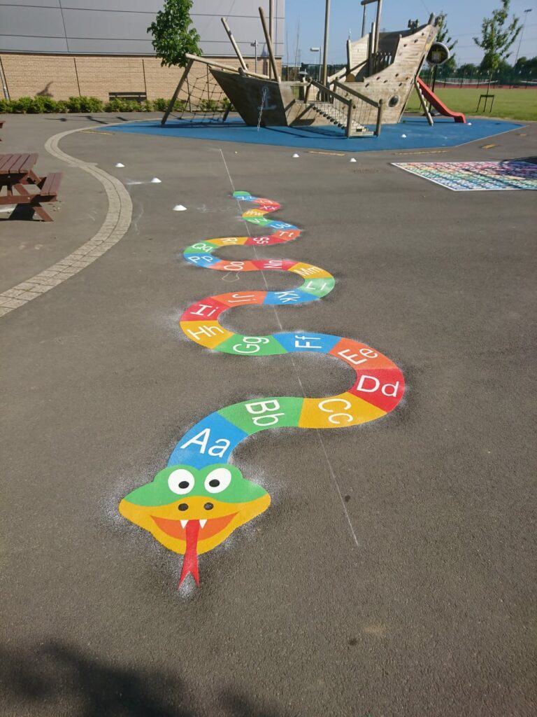 Alphabet Snake (Uppercase & Lowercase) Playground Markings | Designs ...