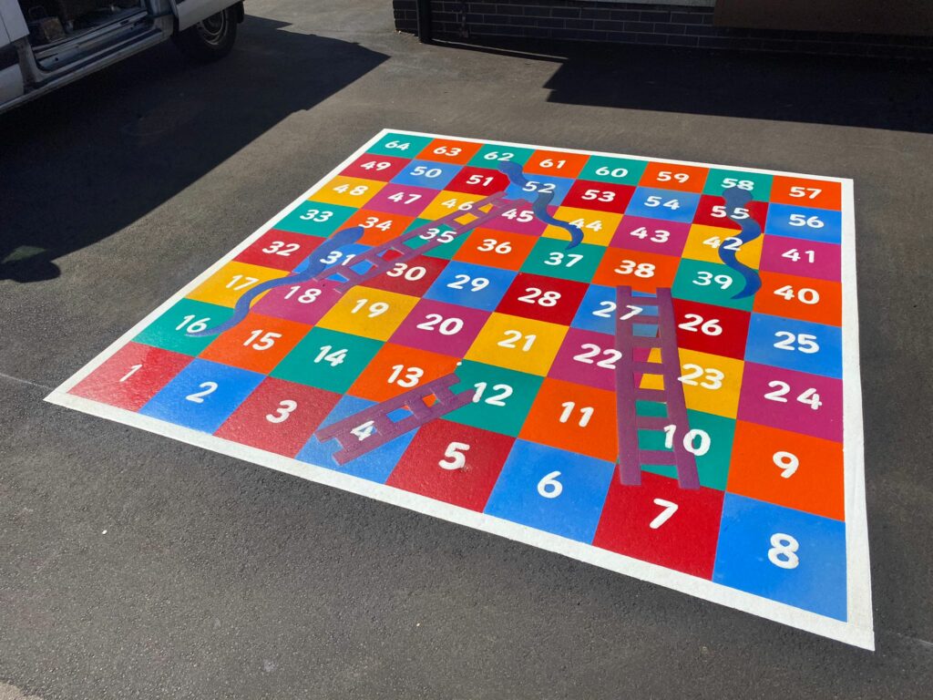 Number Grids, Snakes & Ladders Playground Markings for Schools