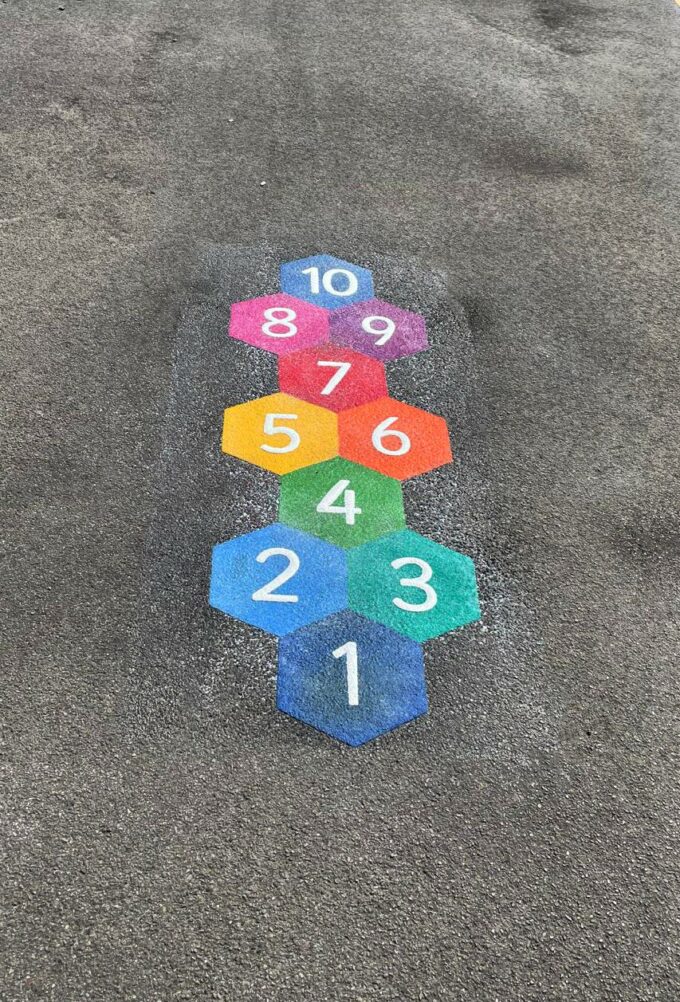 Hexagon Hopscotch Playground Markings | Designs & Lines