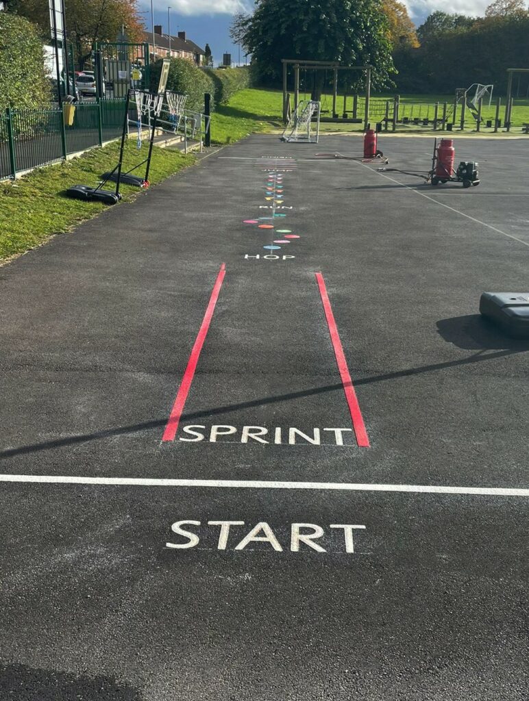 Single Lane Race Line Playground Markings | Designs & Lines