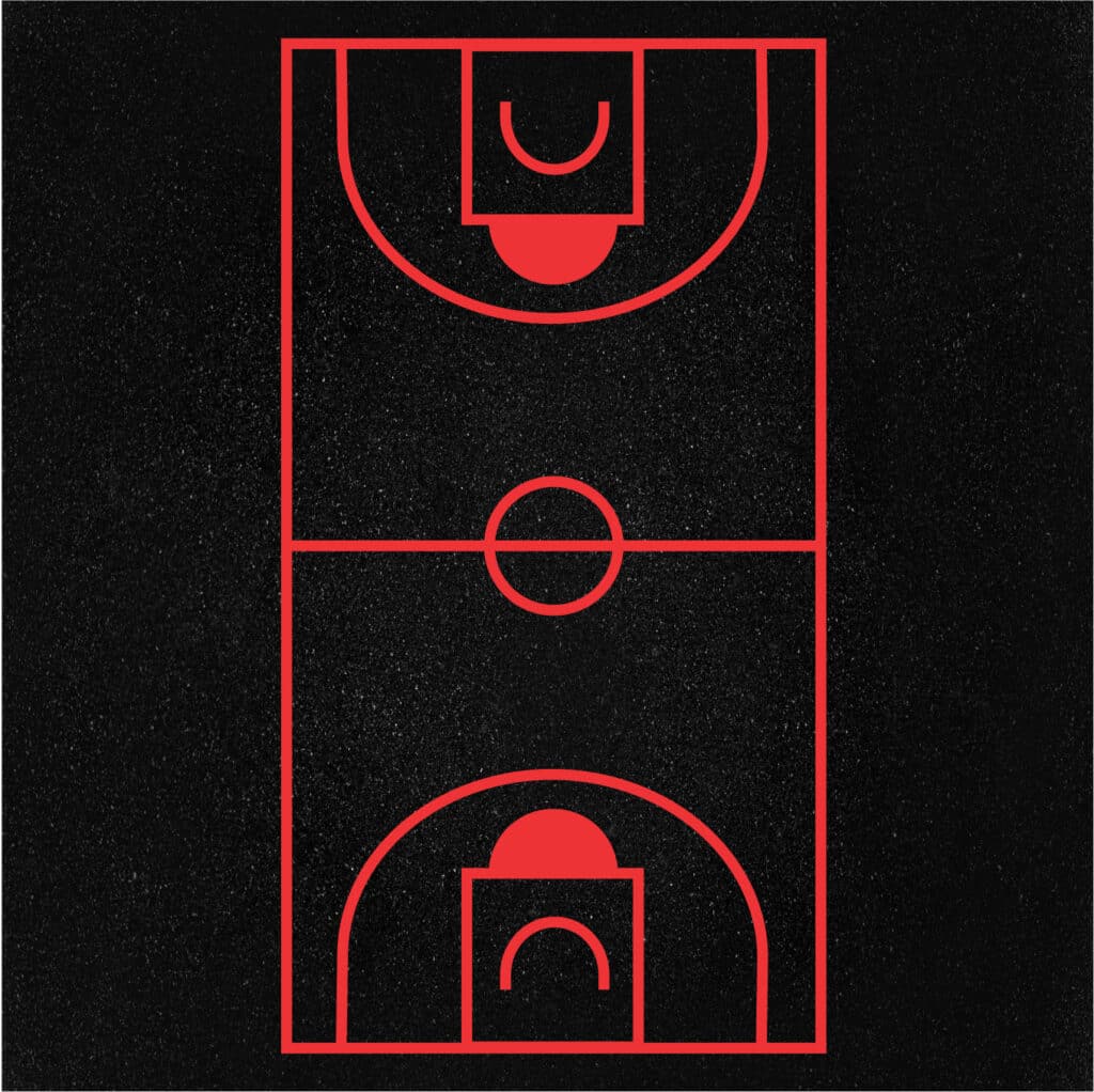 Basketball (with solid key) Playground Markings | Designs & Lines
