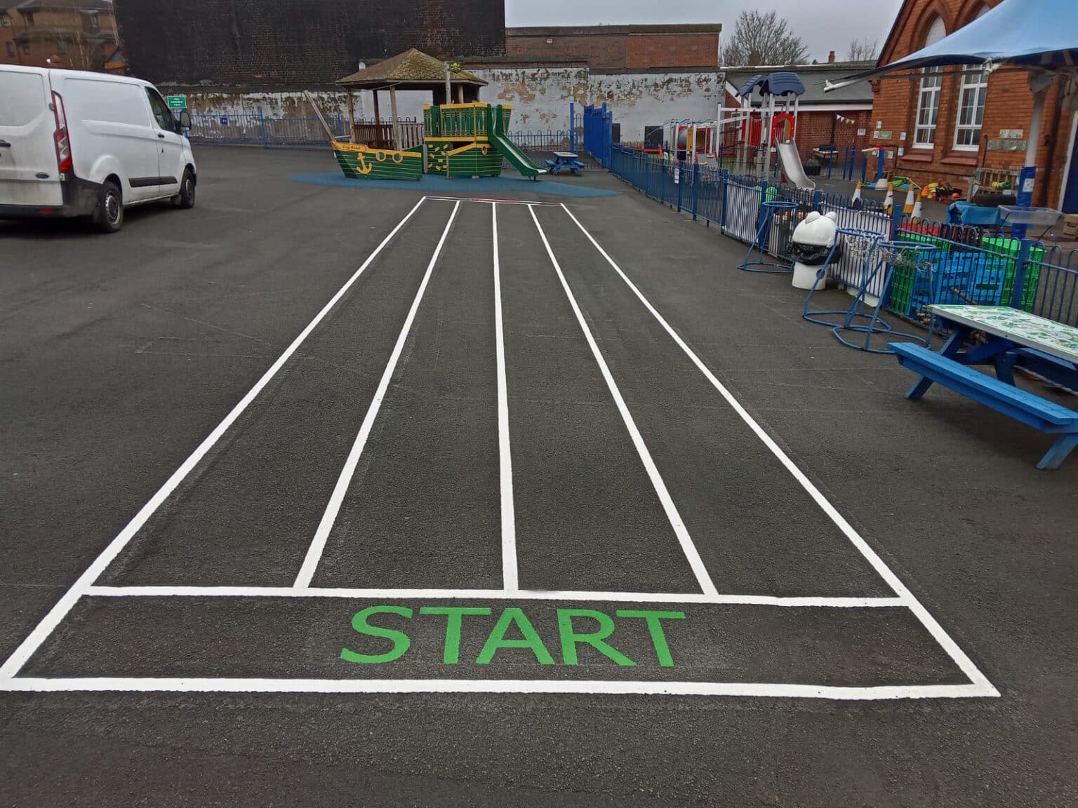 4 Lane Running Track Playground Markings | Designs & Lines