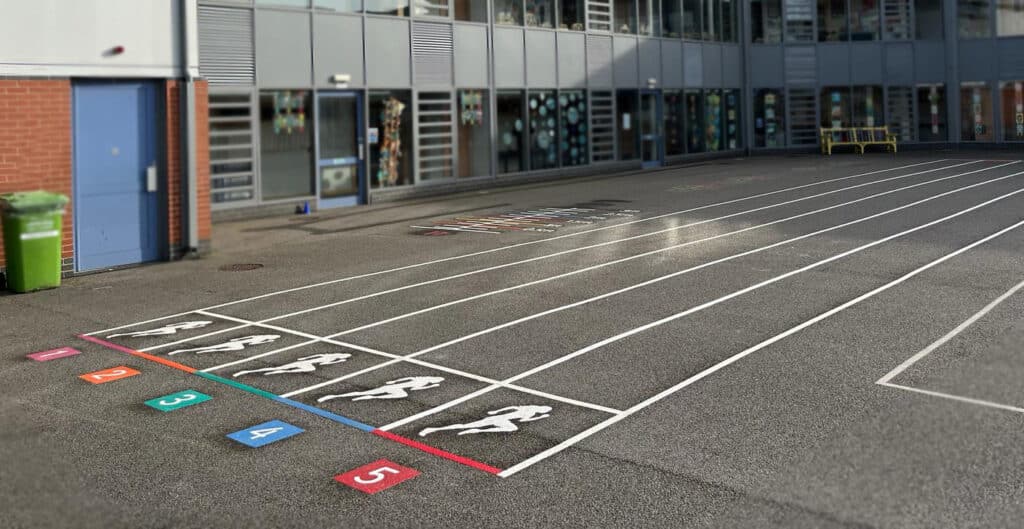 4 Lane Running Track Playground Markings | Designs & Lines