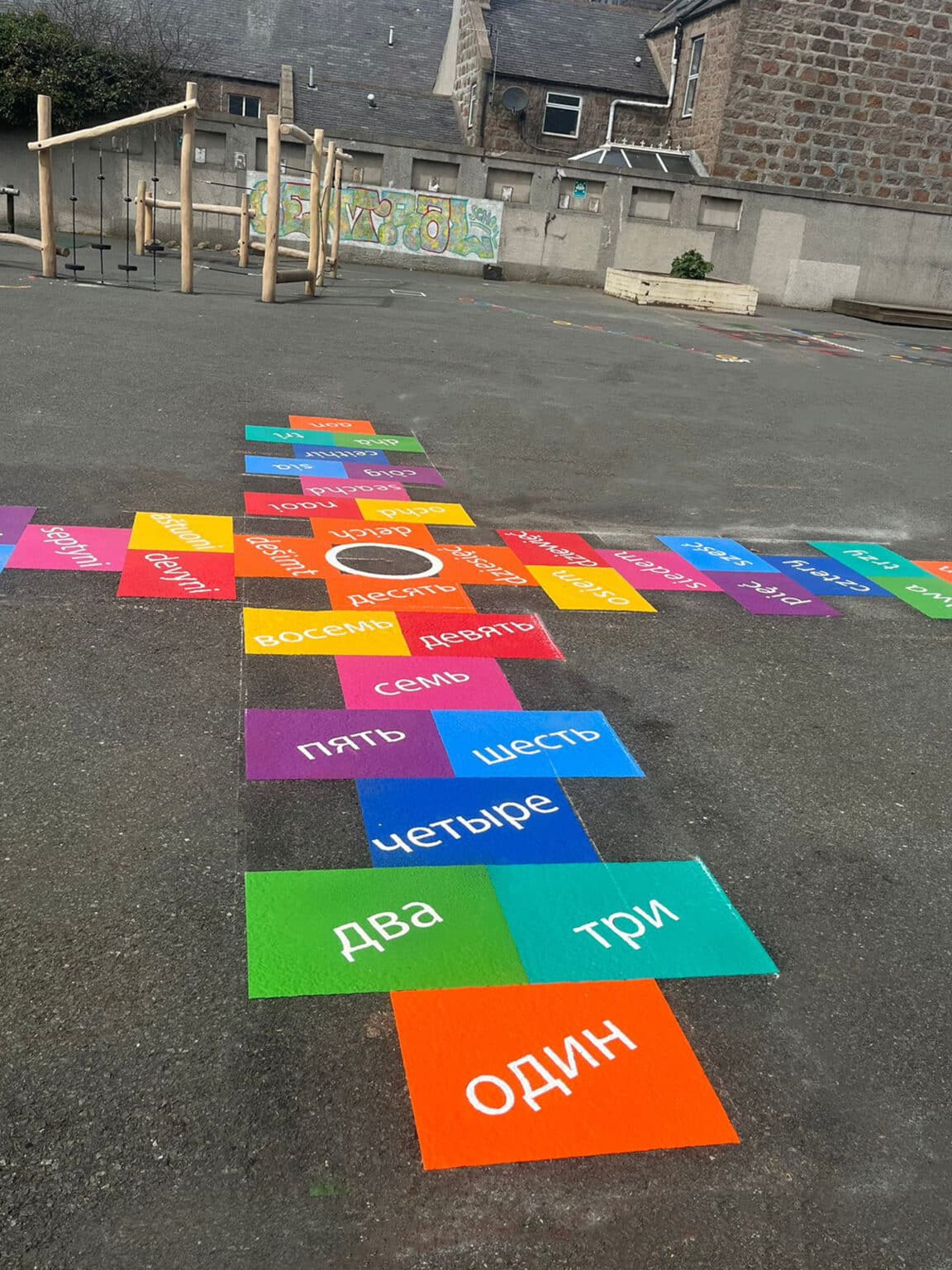Language Hopscotch Playground Markings | Designs & Lines