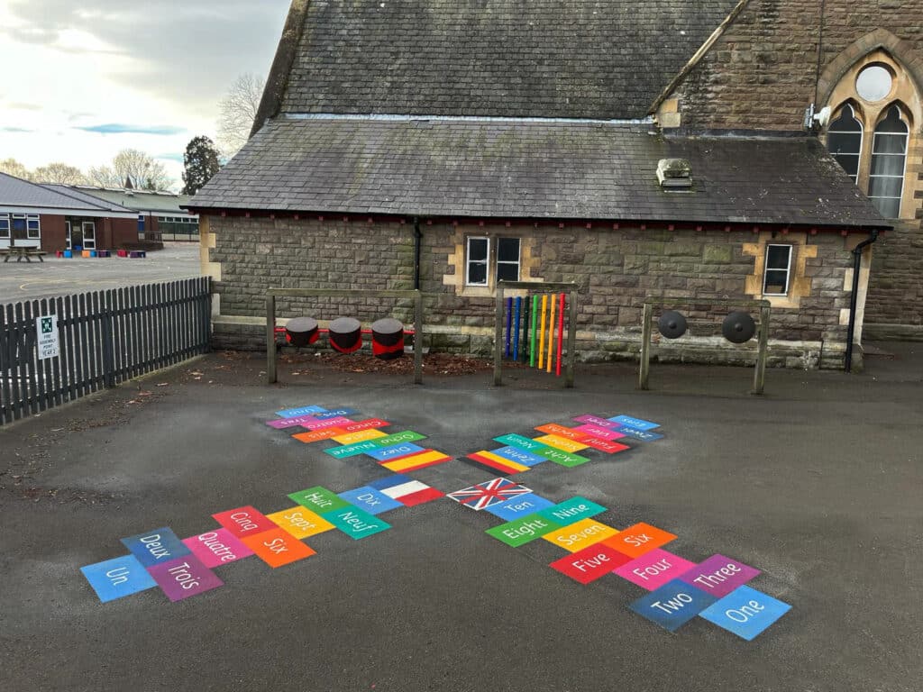 Language Hopscotch Playground Markings | Designs & Lines